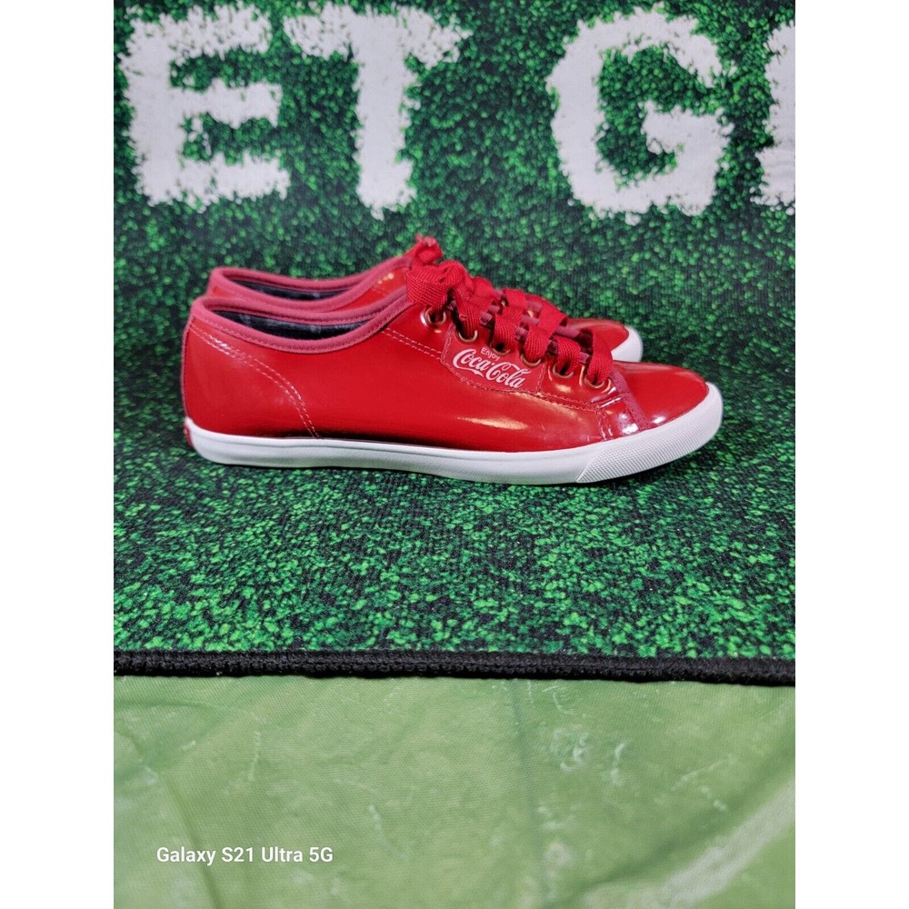 Rare Coca Cola Coke Red Patent Leather Sneakers Size … - Gem